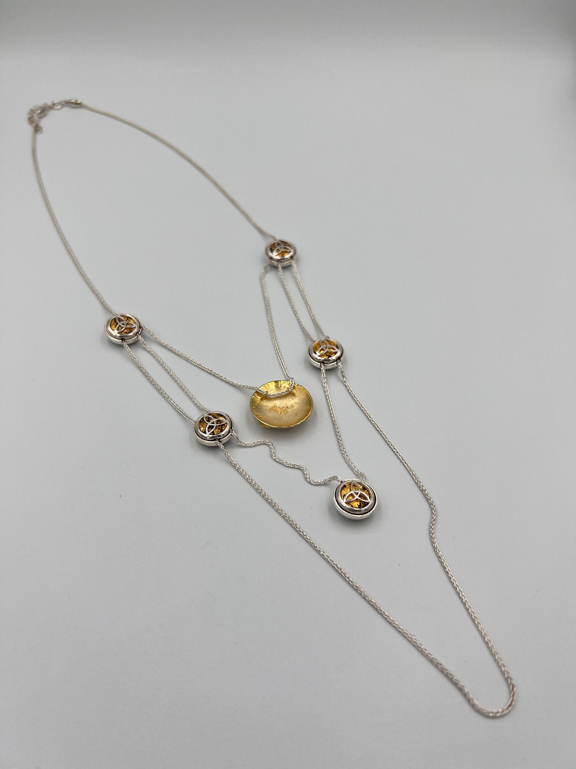 BRISINGAMEN Solid Gold and Silver Necklace Goddess of Love Freya,four ...