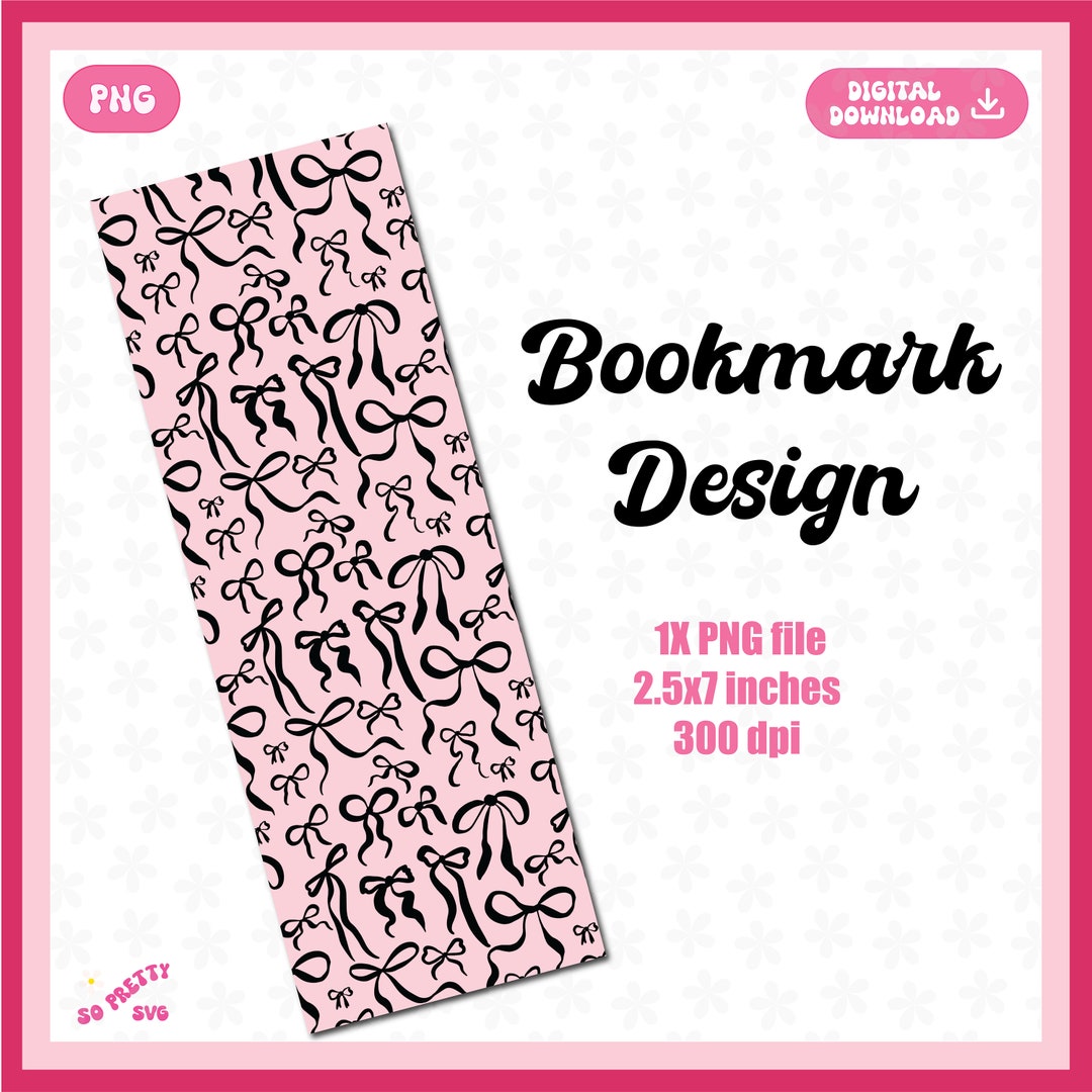 Bow Bookmark Bookmark PNG, Cute Bookmark, Printable Bookmark, Book Mark ...