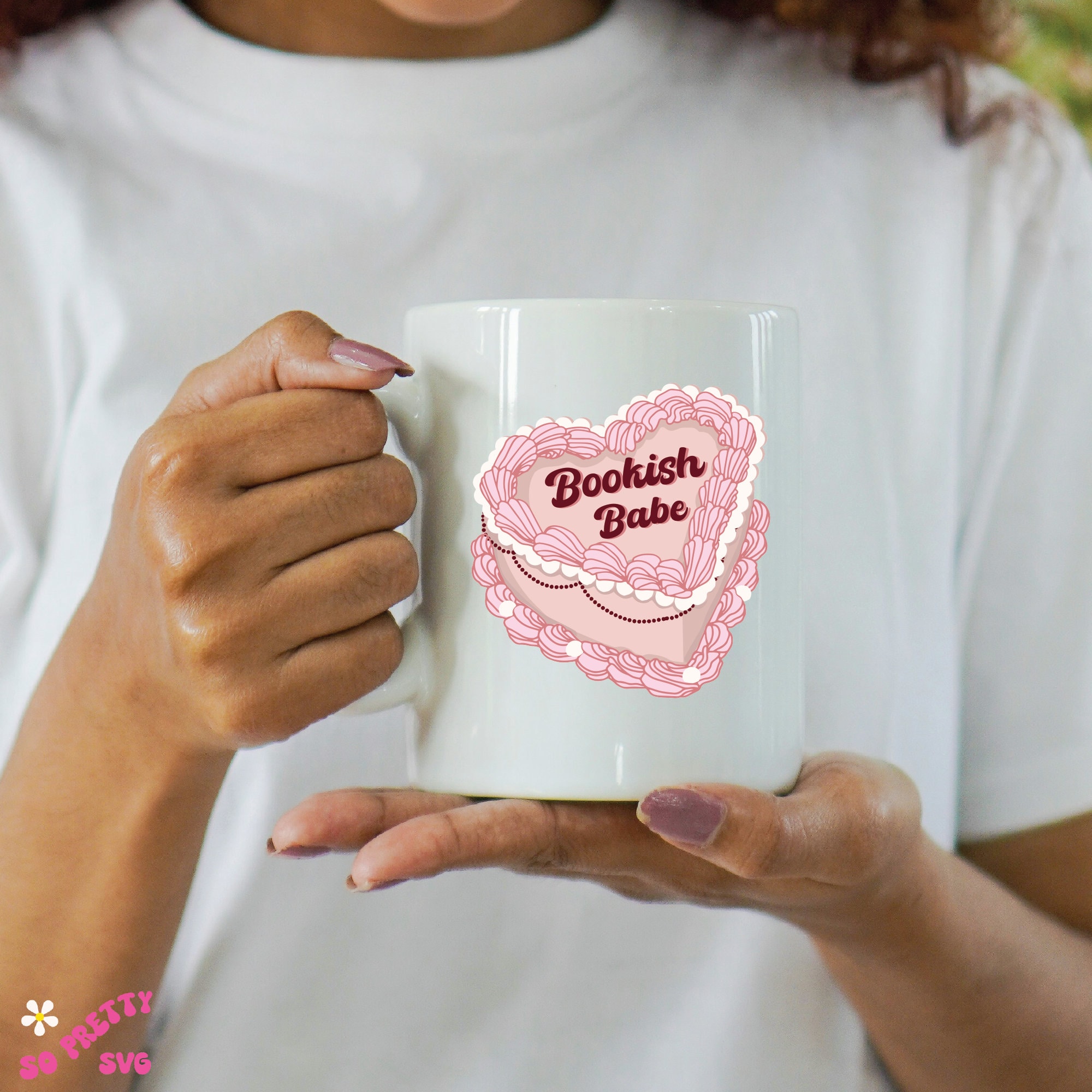 Bookish Babe Pink Cake Bookish PNG SVG, Cute Trendy Bookish Design for ...