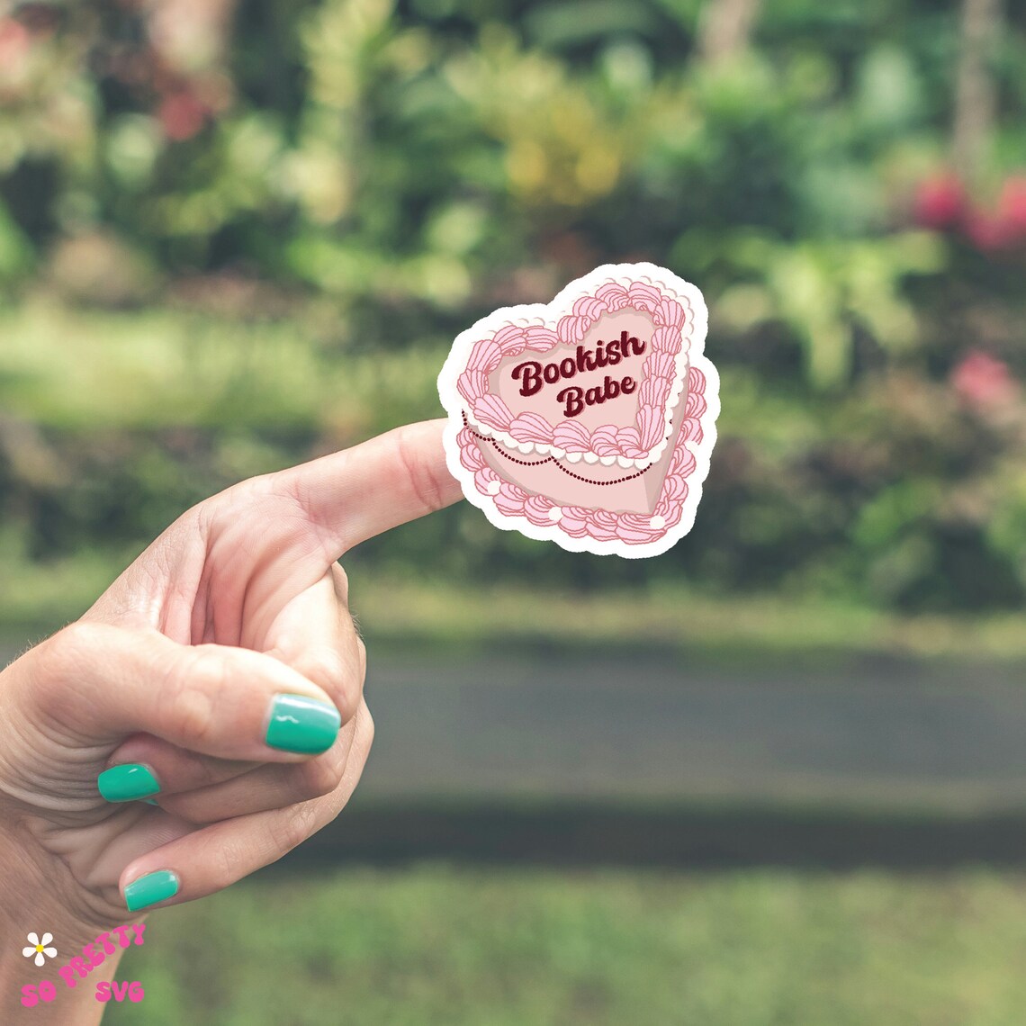 Bookish Babe Pink Cake Bookish PNG SVG, Cute Trendy Bookish Design for ...