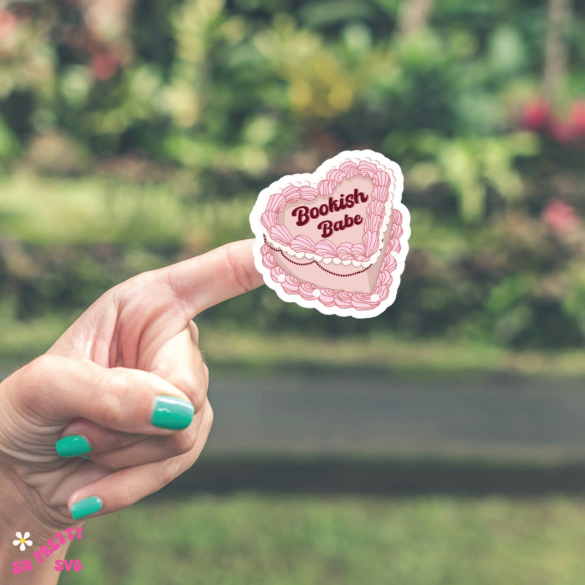 Bookish Babe Pink Cake Bookish PNG SVG, Cute Trendy Bookish Design for ...