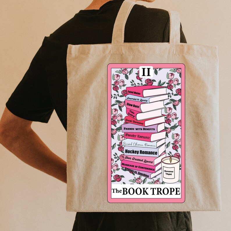 The Book Trope Tarot Card Bookish PNG SVG, Spicy Bookmark Template ...