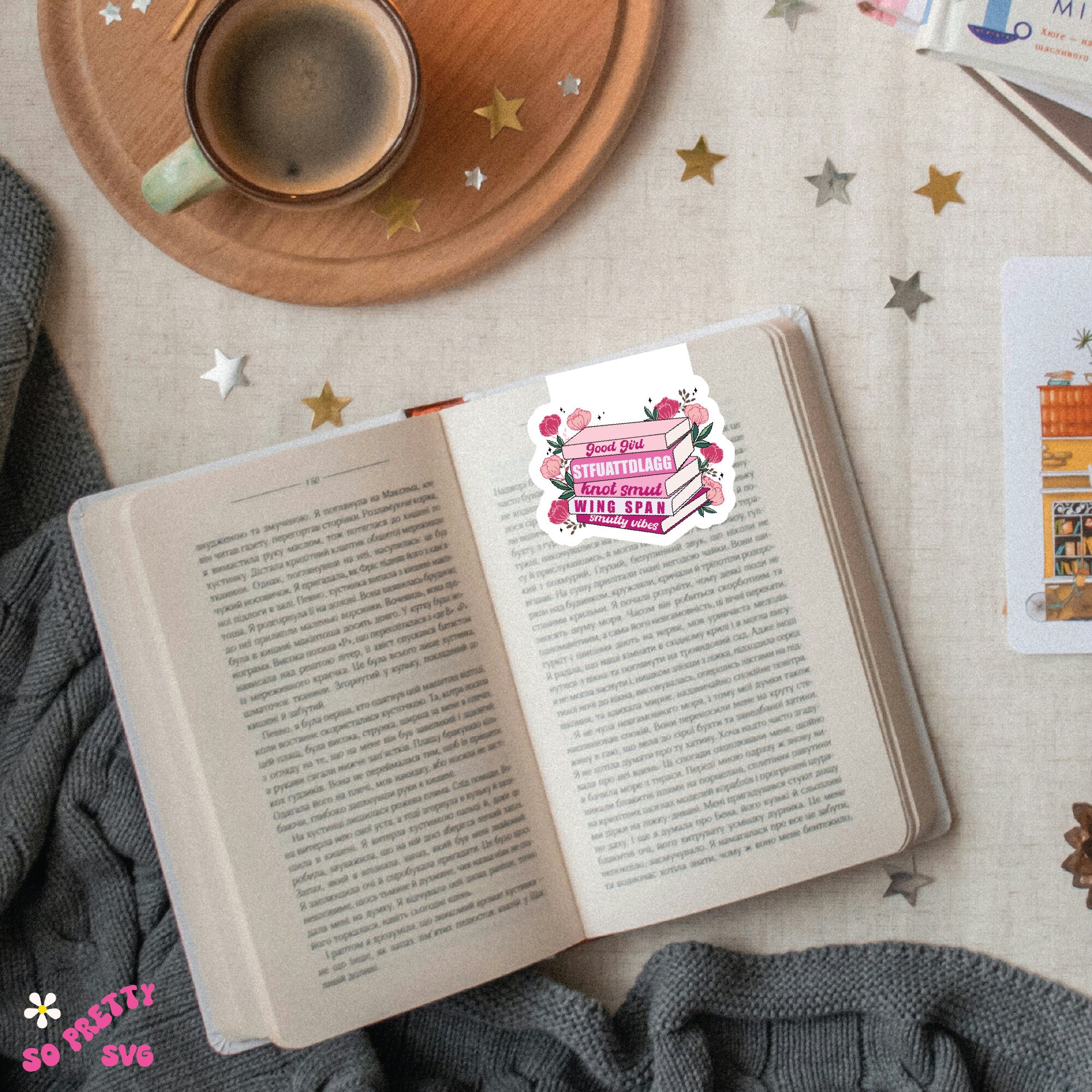 Spicy Book Pile Bookish PNG SVG, Cute Trendy Bookish Design for Shirts ...