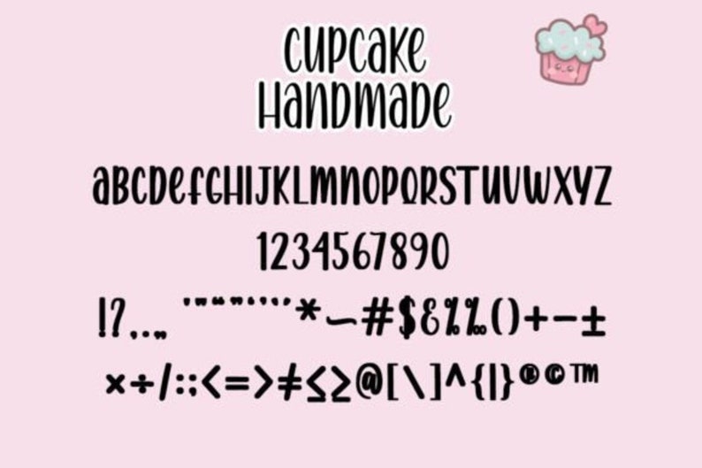 Cupcake Handmade Duo Font - Etsy