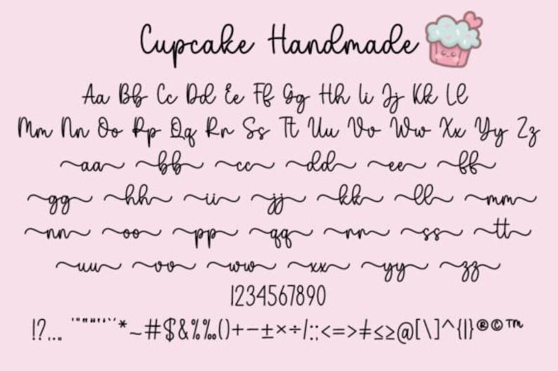 Cupcake Handmade Duo Font - Etsy