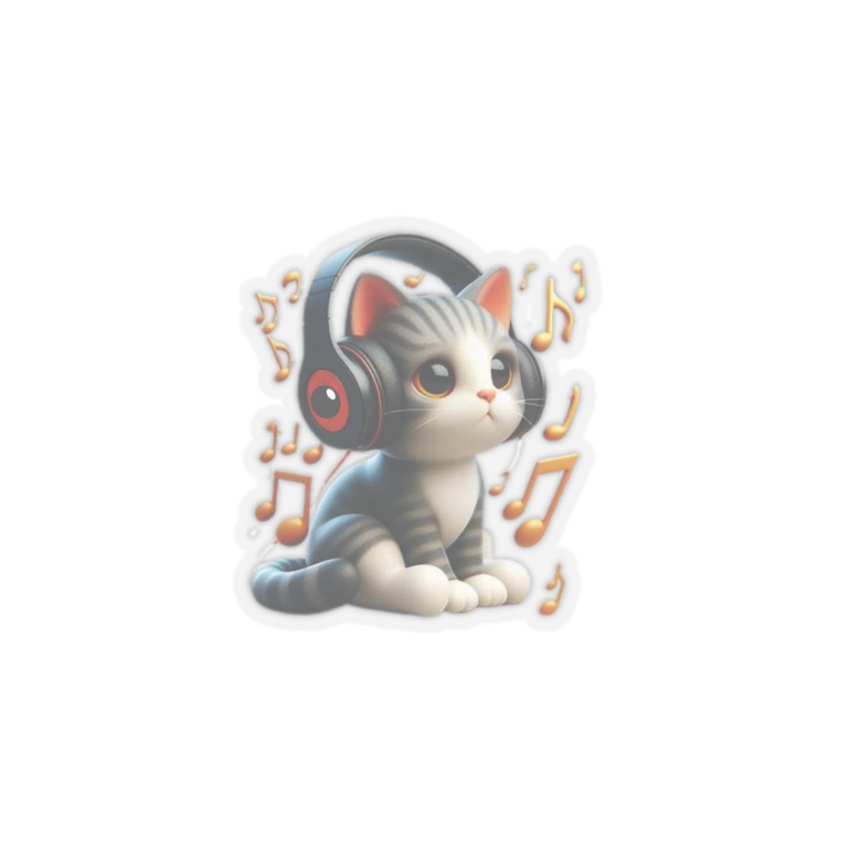 Cat Music Notes Sticker, Cat Lover Sticker, Music Lover Sticker, Laptop ...