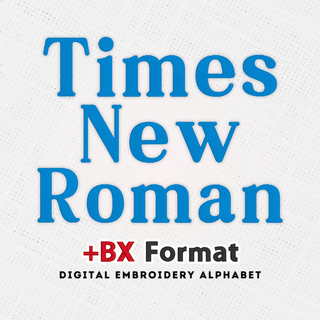 Times New Roman Font Embroidery Alphabet Fill Stitch in 5 Sizes ...