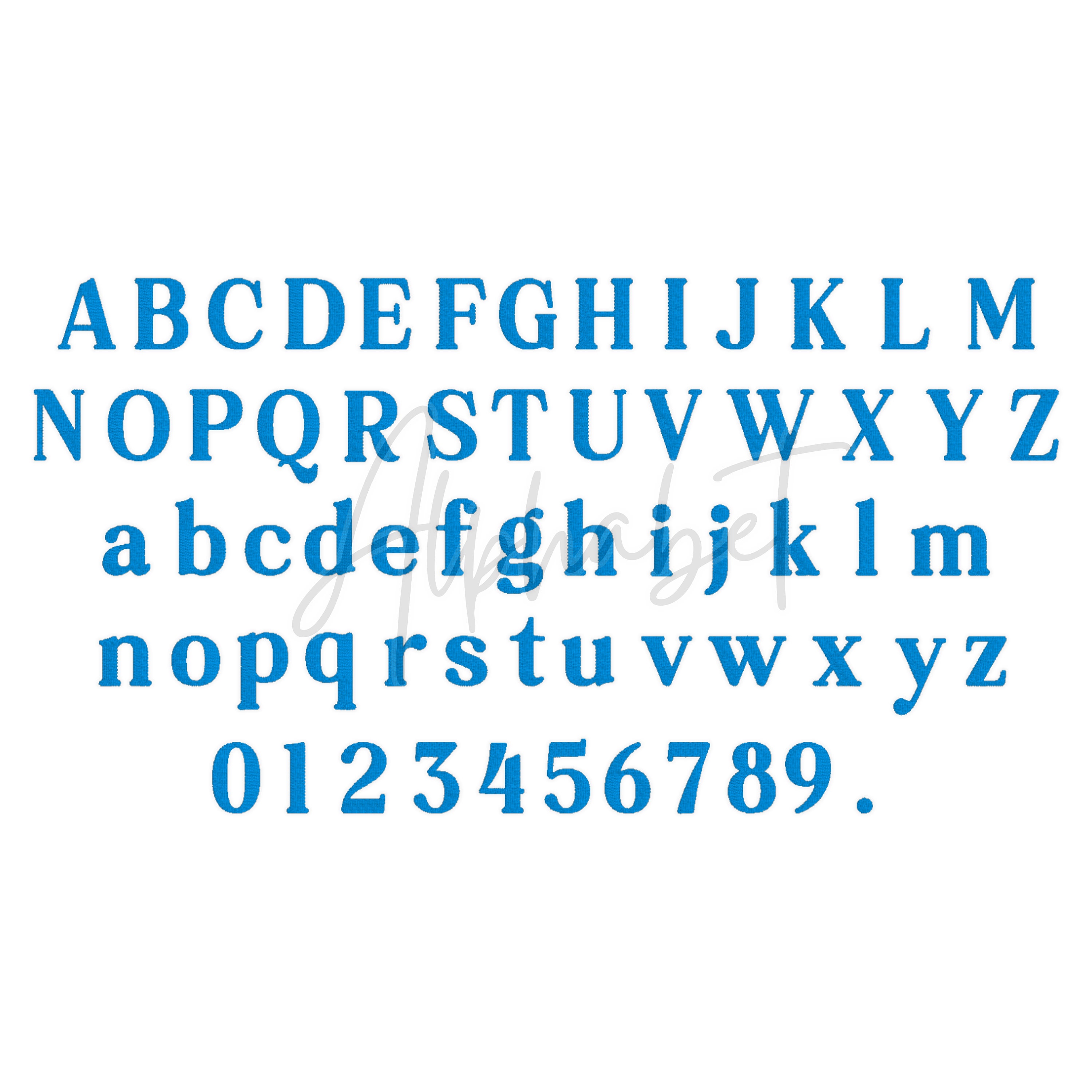 Times New Roman Font Embroidery Alphabet Fill Stitch in 5 Sizes ...
