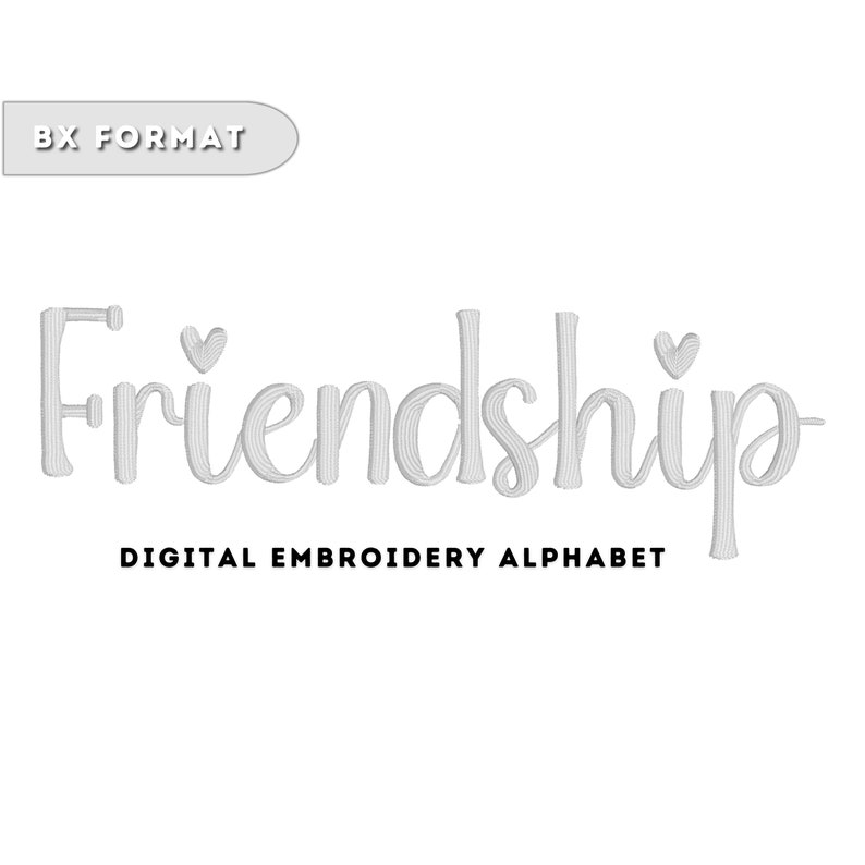 Friendship Handwritten Font Machine Embroidery BX Embroidery Fonts ...