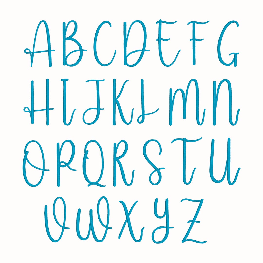 Emma Script Font Embroidery Alphabet | 6 Sizes, Instant Download, BX ...