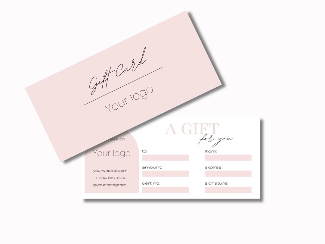 Salon Gift Card | Editable & Printable | Minimalistic Modern ...