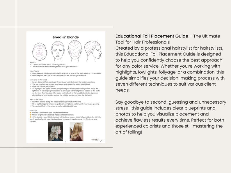 Foil Placement Guide With Head Sheets | Professional Hairdresser ...
