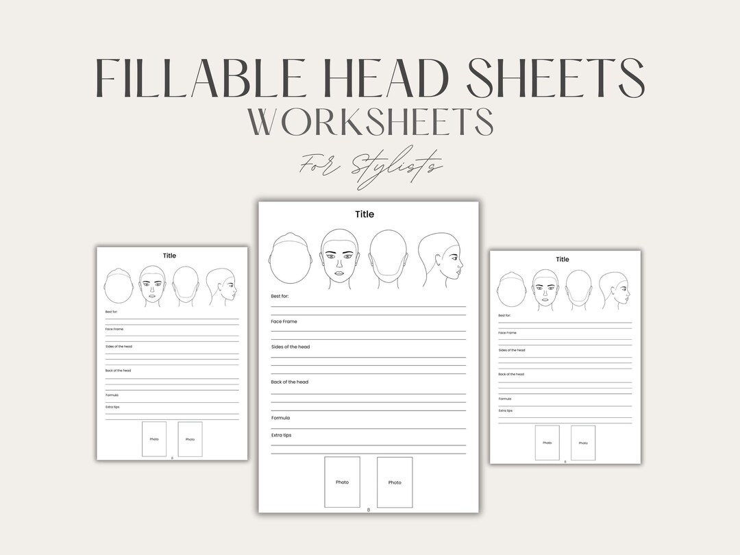 Customizable Hair Salon Worksheets | Fillable Headsheets | Haircut and ...