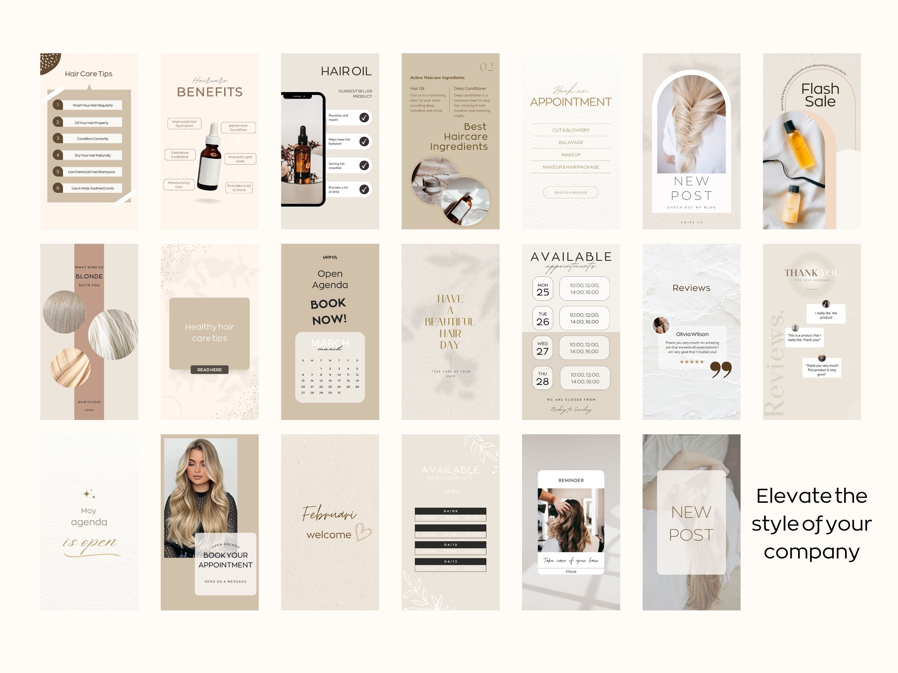 Neutral Instagram Stories Templates | Insta Post Story Bundle Canva ...