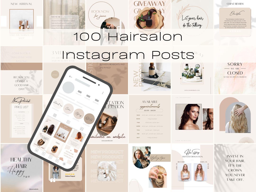 100 Hair Stylist Instagram Post Template Bundle Hair Salon Beauty 100 Hair Stylist Instagram Post Template Bundle Hair Salon Beauty