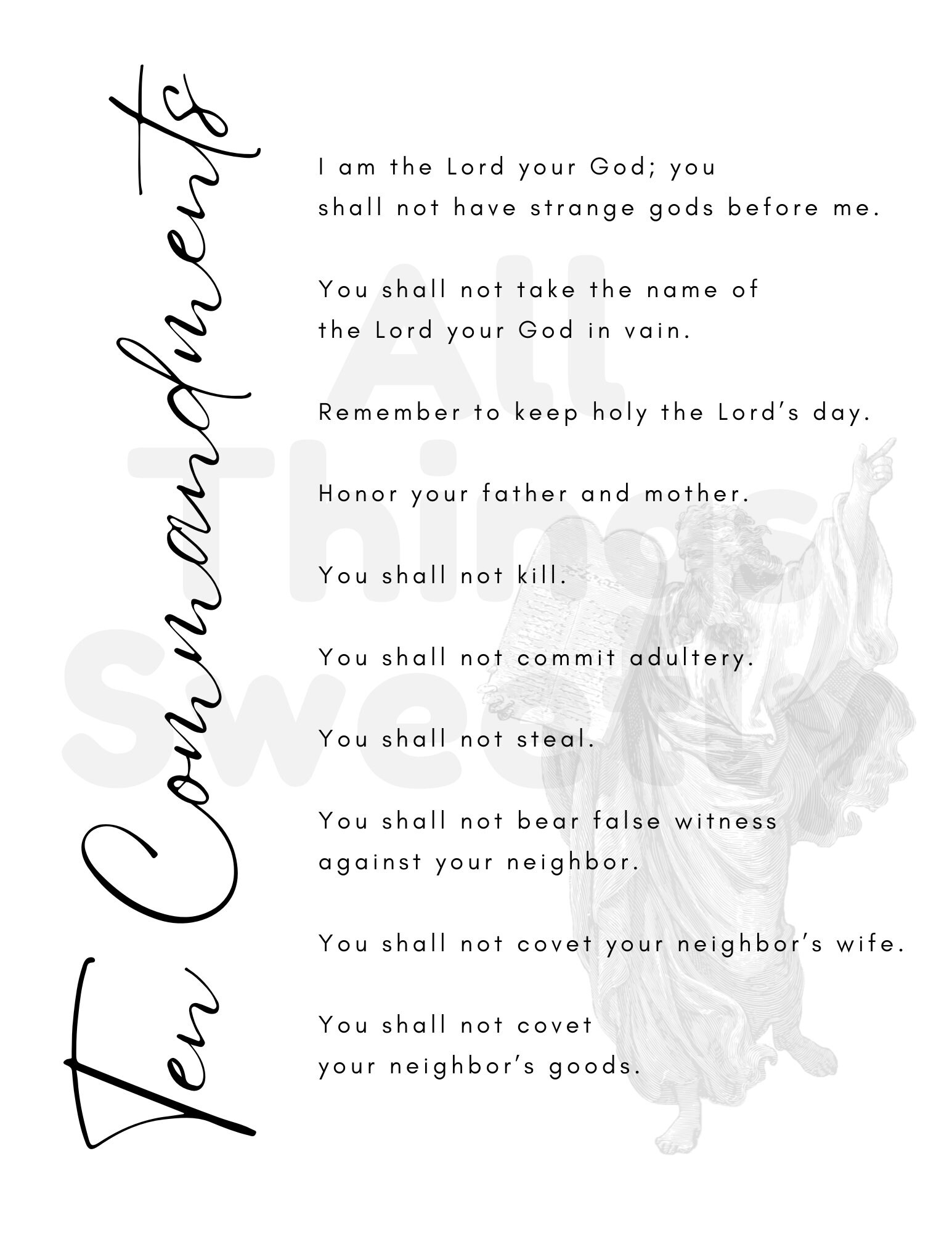 The Ten Commandments - Etsy