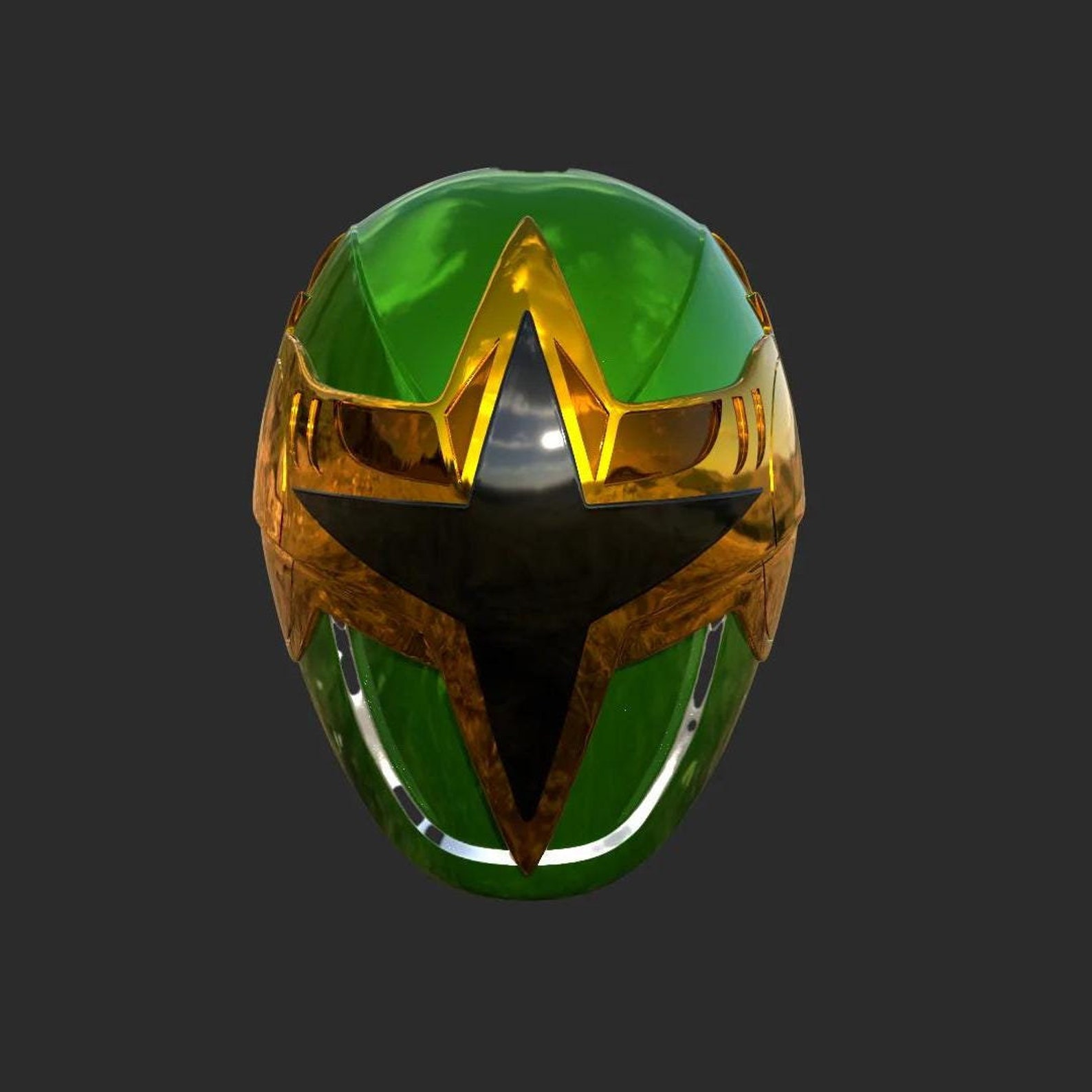 Power Rangers Ninja Storm Green Samurai Ranger Helmet - Etsy