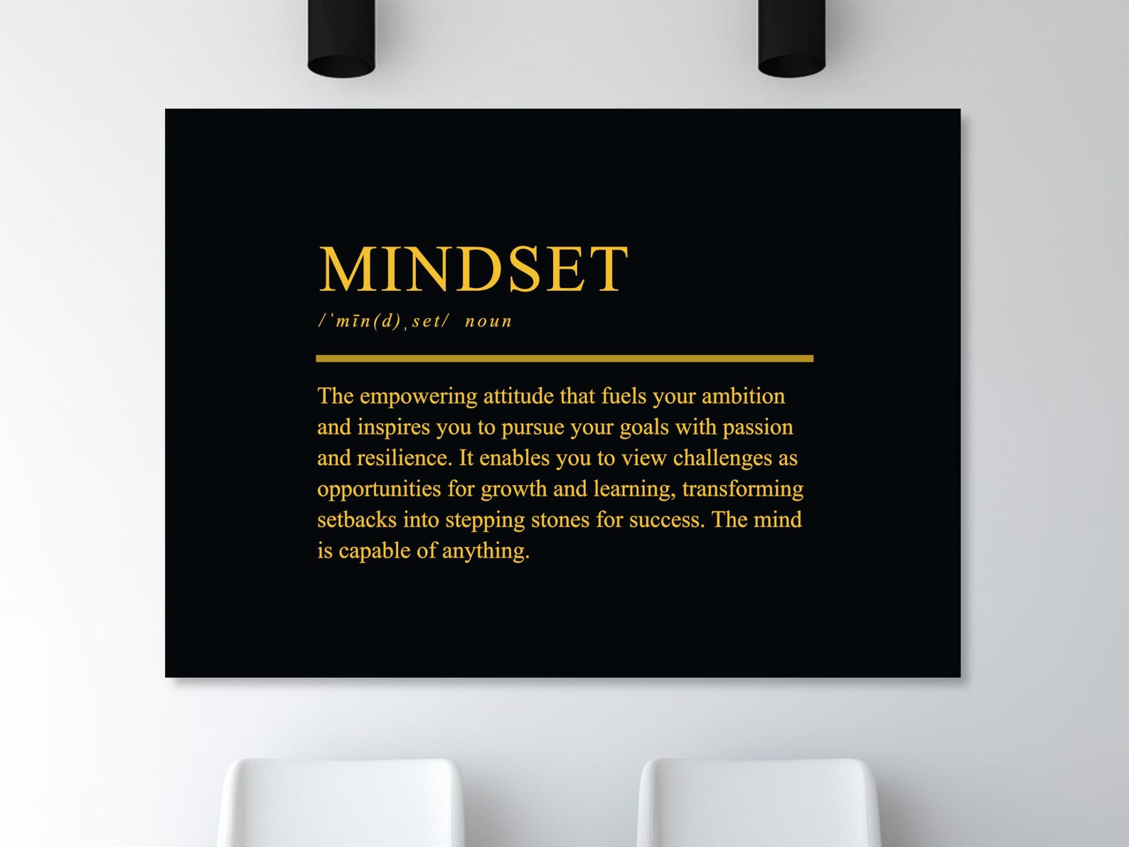 Mindset Definition Noun Inspirational Wall Art Canvas Print Modern ...