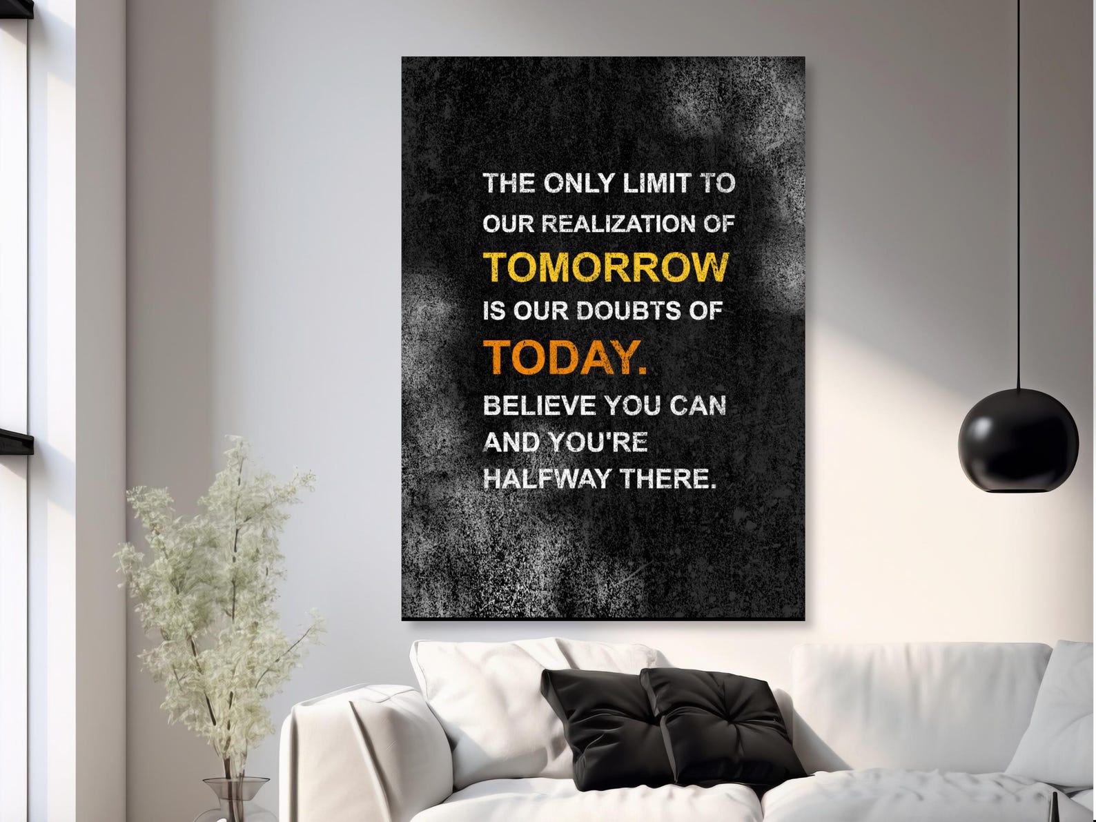 Believe You Can and You're Halfway There Motivational Wall Art Canvas ...