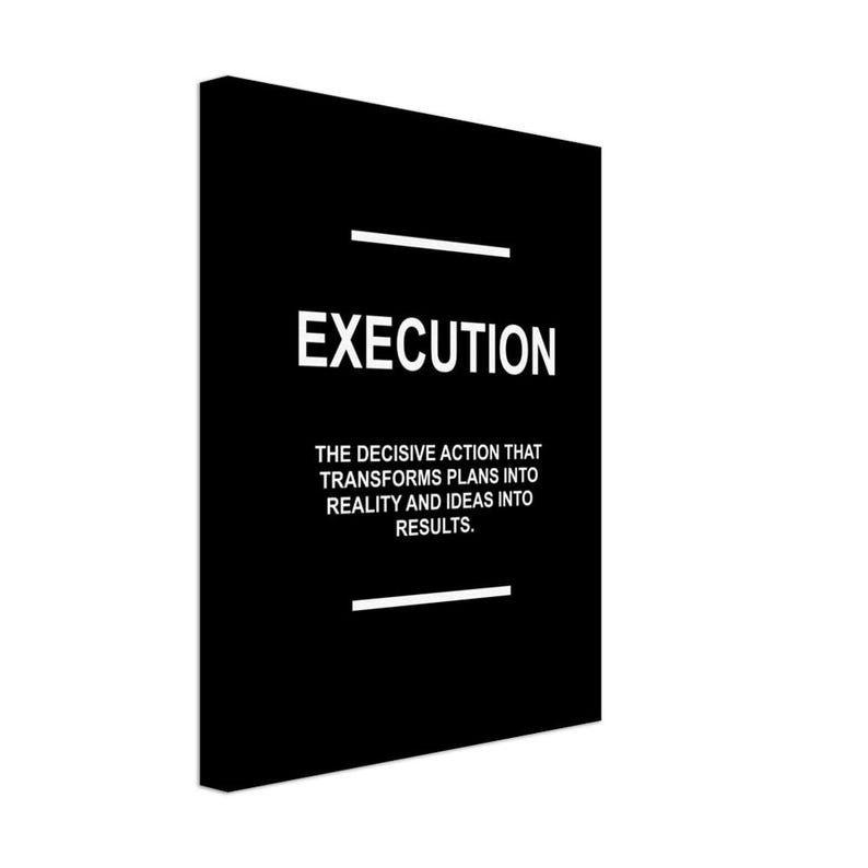 Execution Definition Motivational Wall Art Canvas Modern Office Decor ...
