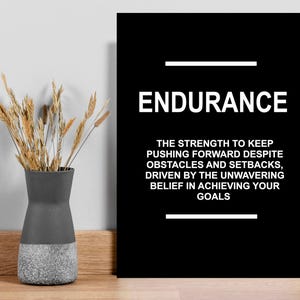 Endurance Definition Canvas Print, Motivational Office Wall Art - Etsy