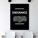Endurance Definition Motivational Wall Art Canvas Modern Office Decor ...