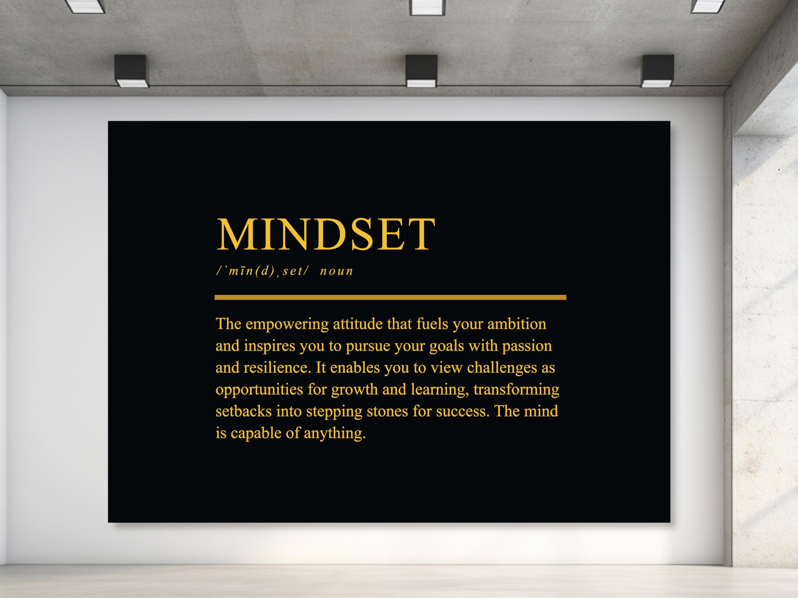 Mindset Definition Noun Inspirational Wall Art Canvas Print Modern ...