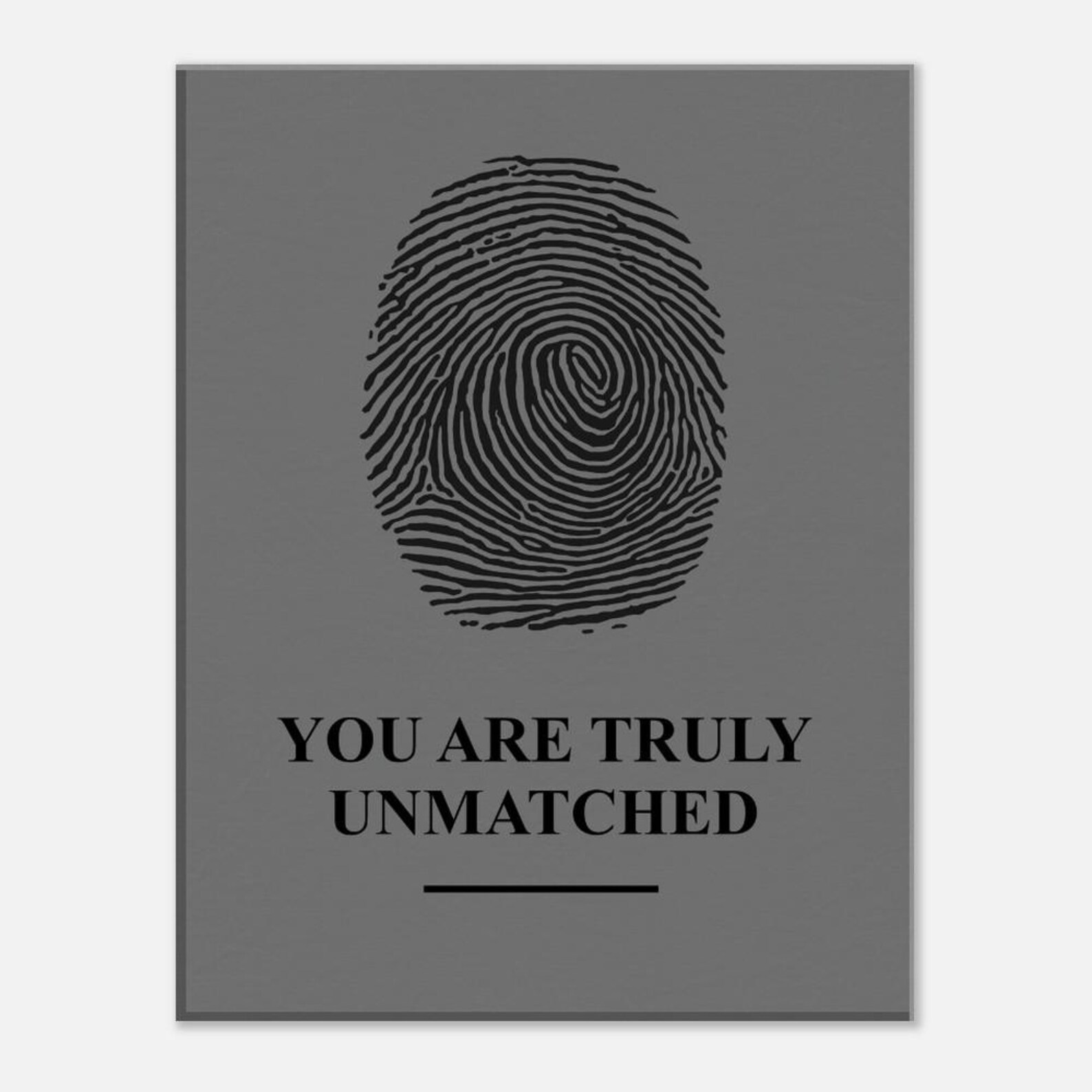 You Are Truly Unmatched Fingerprint Motivational Wall Art Canvas Print ...