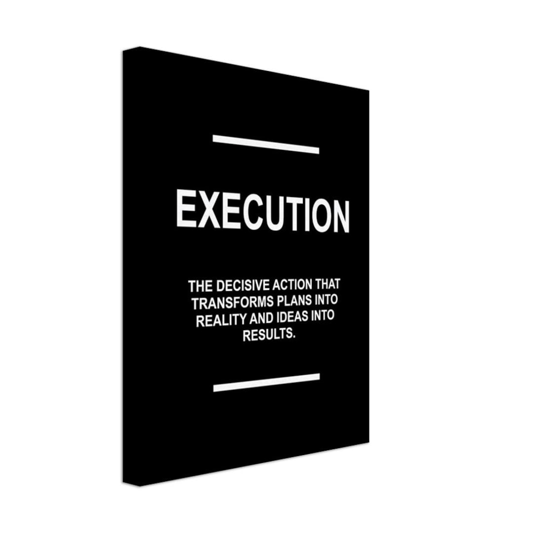 Execution Definition Motivational Wall Art Canvas Modern Office Decor ...