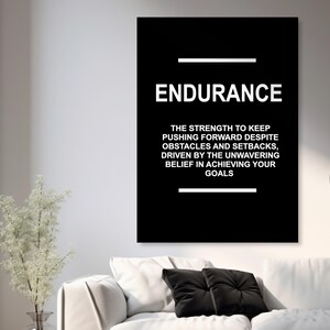 Endurance Definition Canvas Print, Motivational Office Wall Art - Etsy