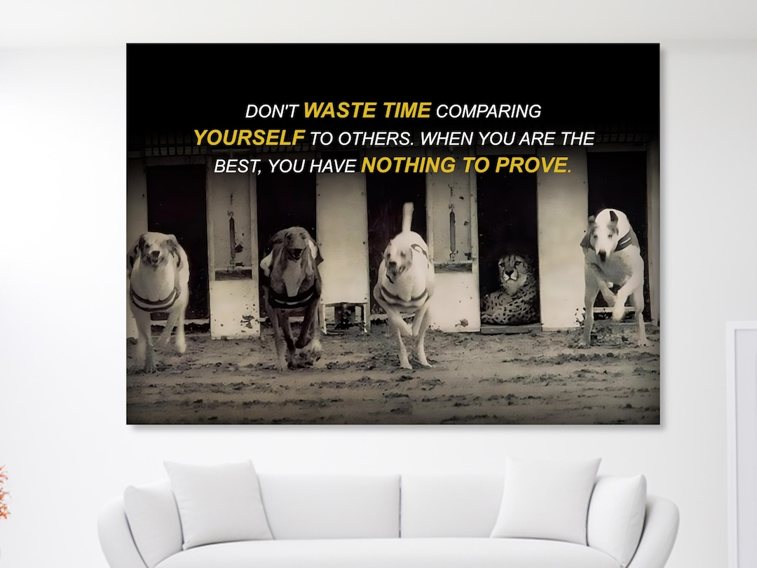 Cheetah Racing Dogs Canvas Print, Inspirational Office Art - Etsy