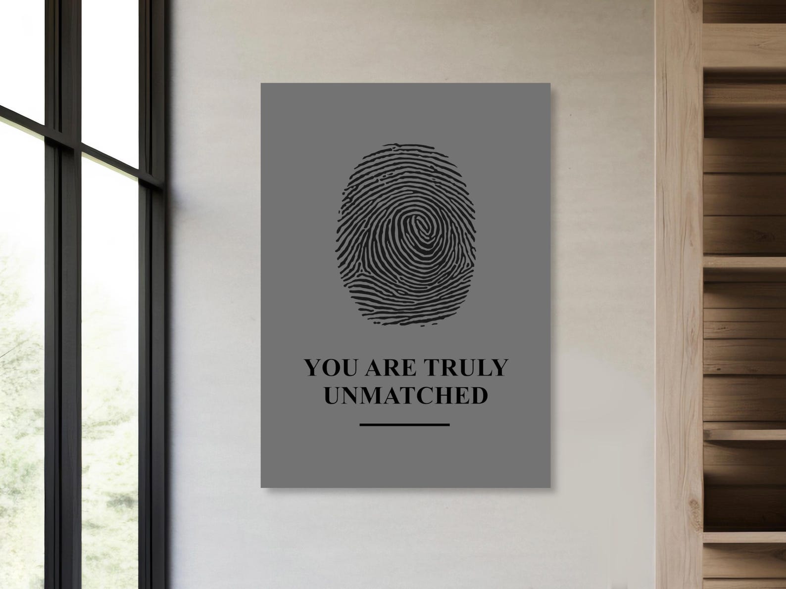You Are Truly Unmatched Fingerprint Motivational Wall Art Canvas Print ...