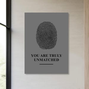 You Are Truly Unmatched Fingerprint Motivational Wall Art Canvas Print ...