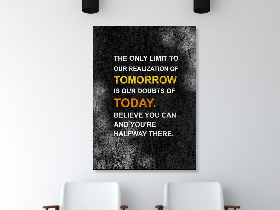 Believe You Can and You're Halfway There Motivational Wall Art Canvas ...
