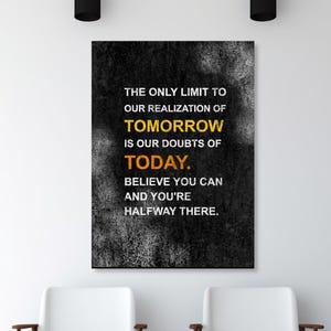 Believe You Can and You're Halfway There Motivational Wall Art Canvas ...