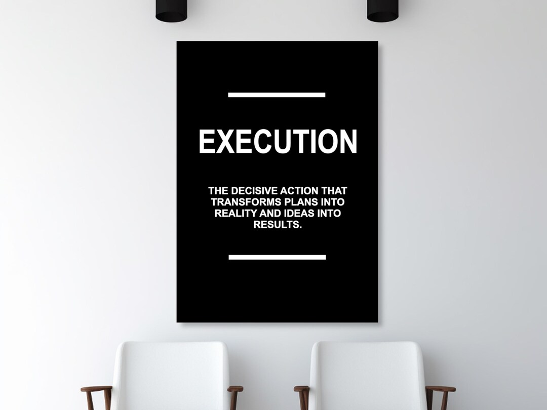 Execution Definition Motivational Wall Art Canvas Modern Office Decor ...