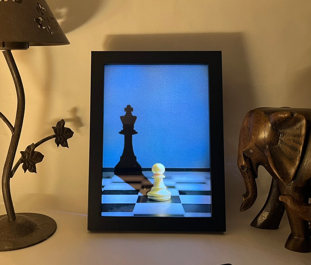 Light up High Resolution Pawn With Kings Shadow 3D Printed Picture ...