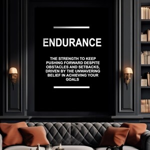 Endurance Definition Canvas Print, Motivational Office Wall Art - Etsy