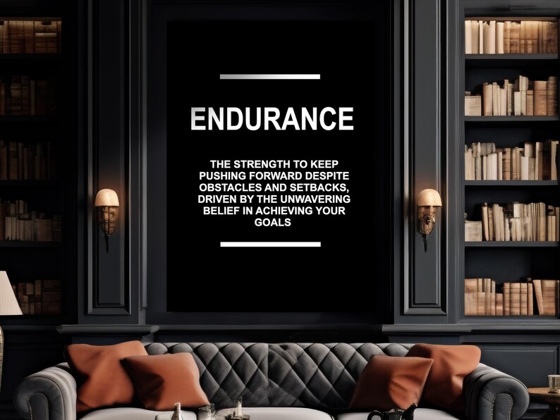 Endurance Definition Motivational Wall Art Canvas Modern Office Decor ...