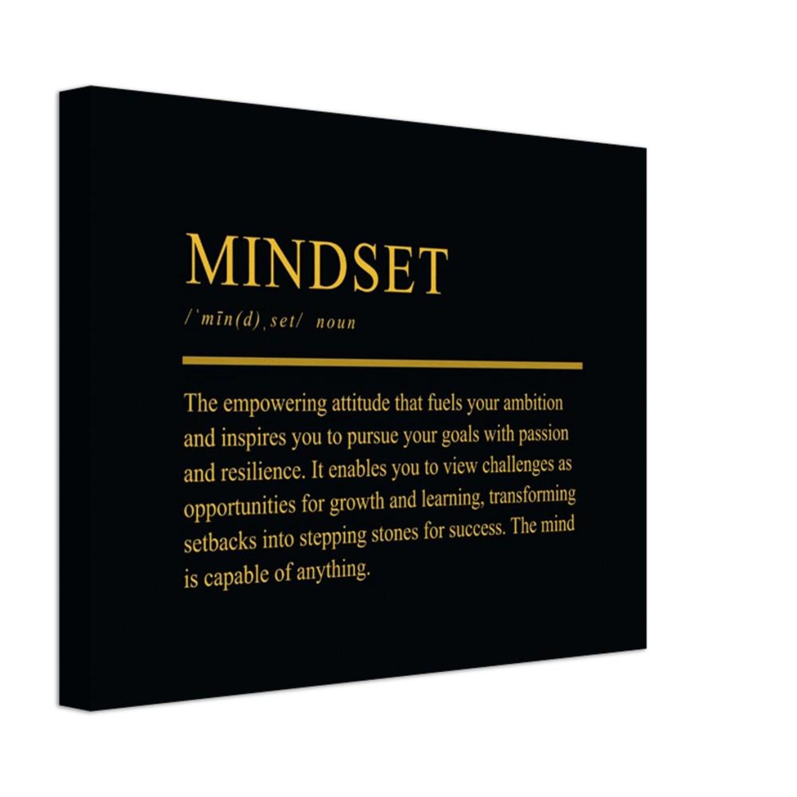 Mindset Definition Noun Inspirational Wall Art Canvas Print Modern ...