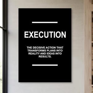 Execution Definition Motivational Wall Art Canvas Modern Office Decor ...