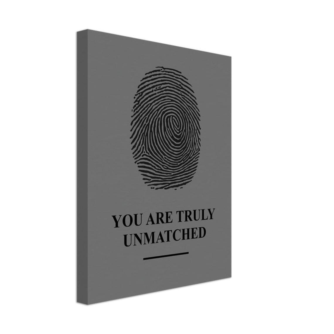 You Are Truly Unmatched Fingerprint Motivational Wall Art Canvas Print ...