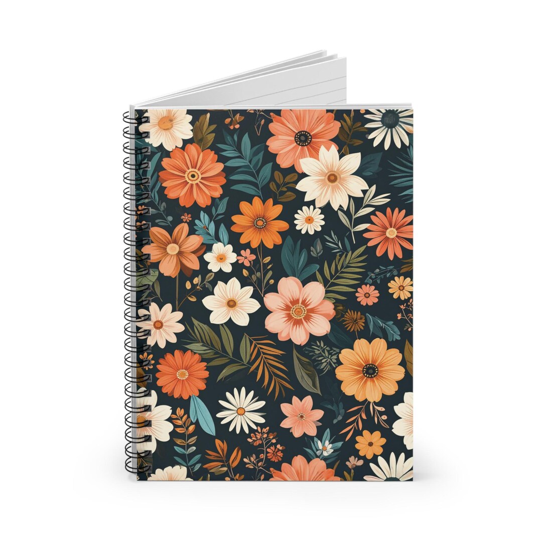 70s Cottagecore Floral Spiral Notebook Vintage Inspired Journal ...