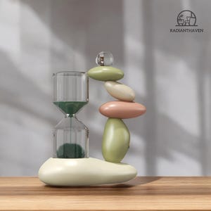 Minimalist Magnetic Hourglass Decor - Unique Stone Design for Living ...