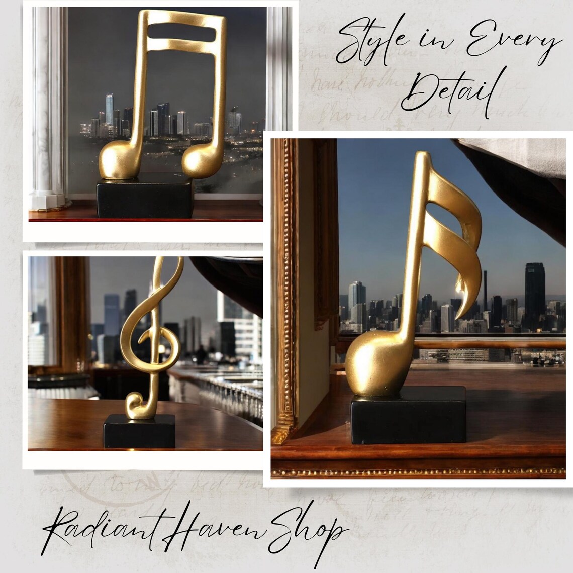 Musical Notes Set - Simple Resin Ornaments, Unique Gifts, Decor for ...