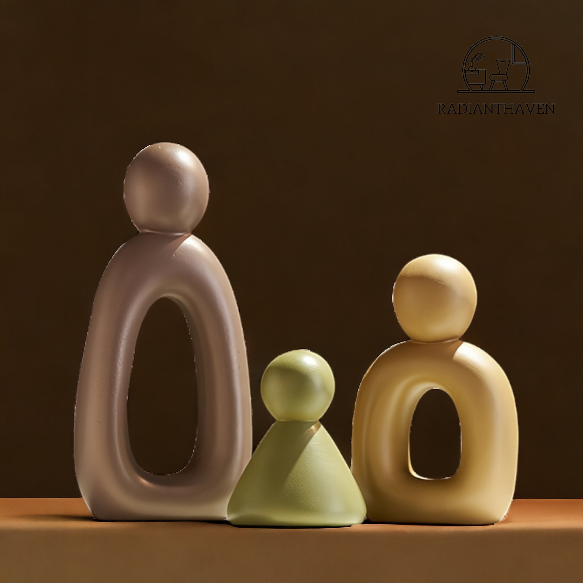 Set of Abstract Statues for Family of 3 - Unique Gift for Home and Home ...