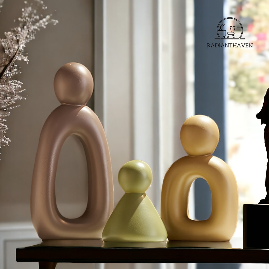 Set of Abstract Statues for Family of 3 - Unique Gift for Home and Home ...