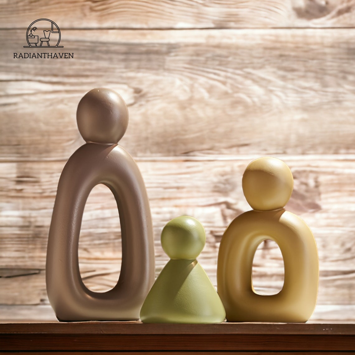 Set of Abstract Statues for Family of 3 - Unique Gift for Home and Home ...