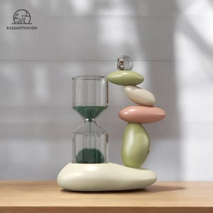Minimalist Magnetic Hourglass Decor - Unique Stone Design for Living ...