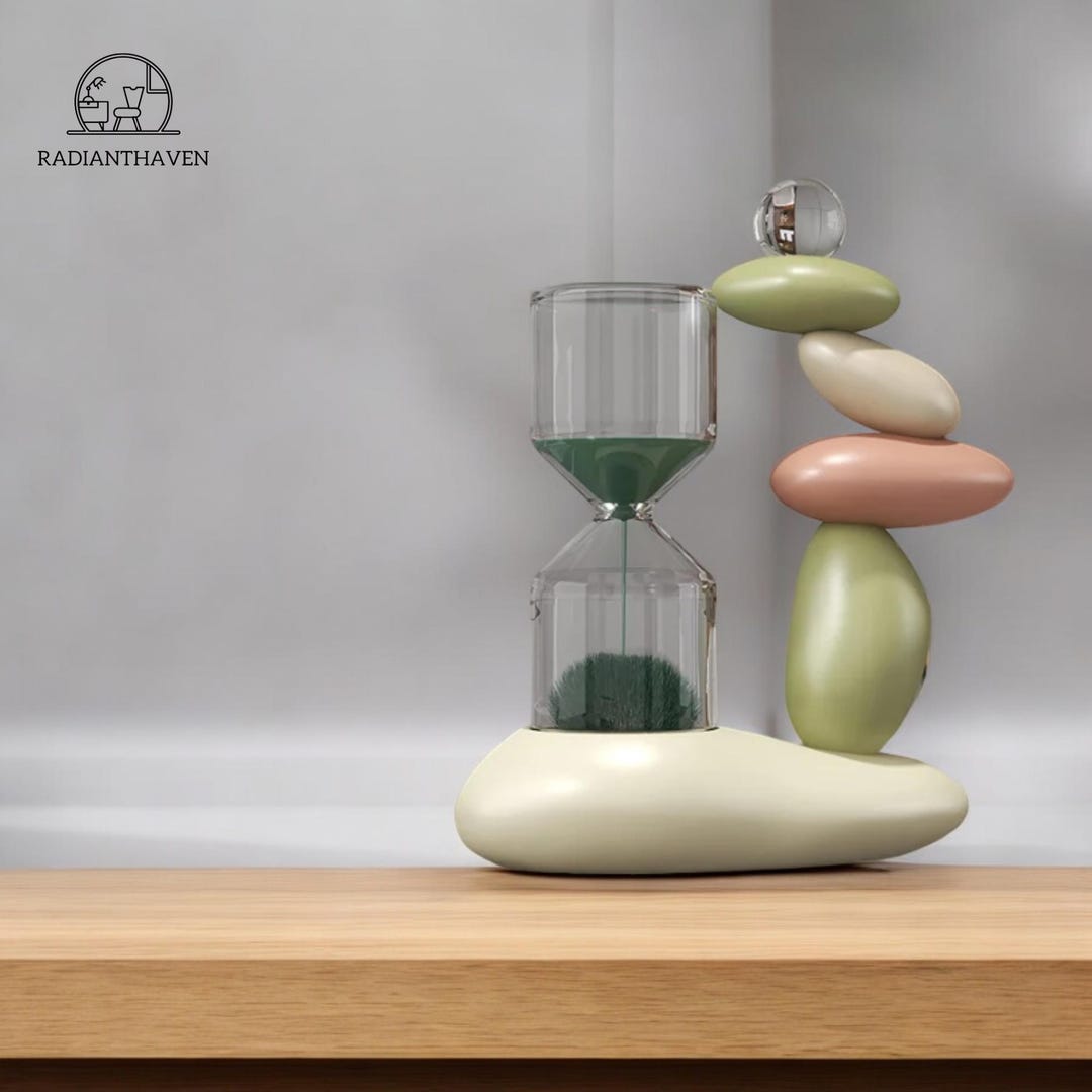 Minimalist Magnetic Hourglass Decor - Unique Stone Design for Living ...
